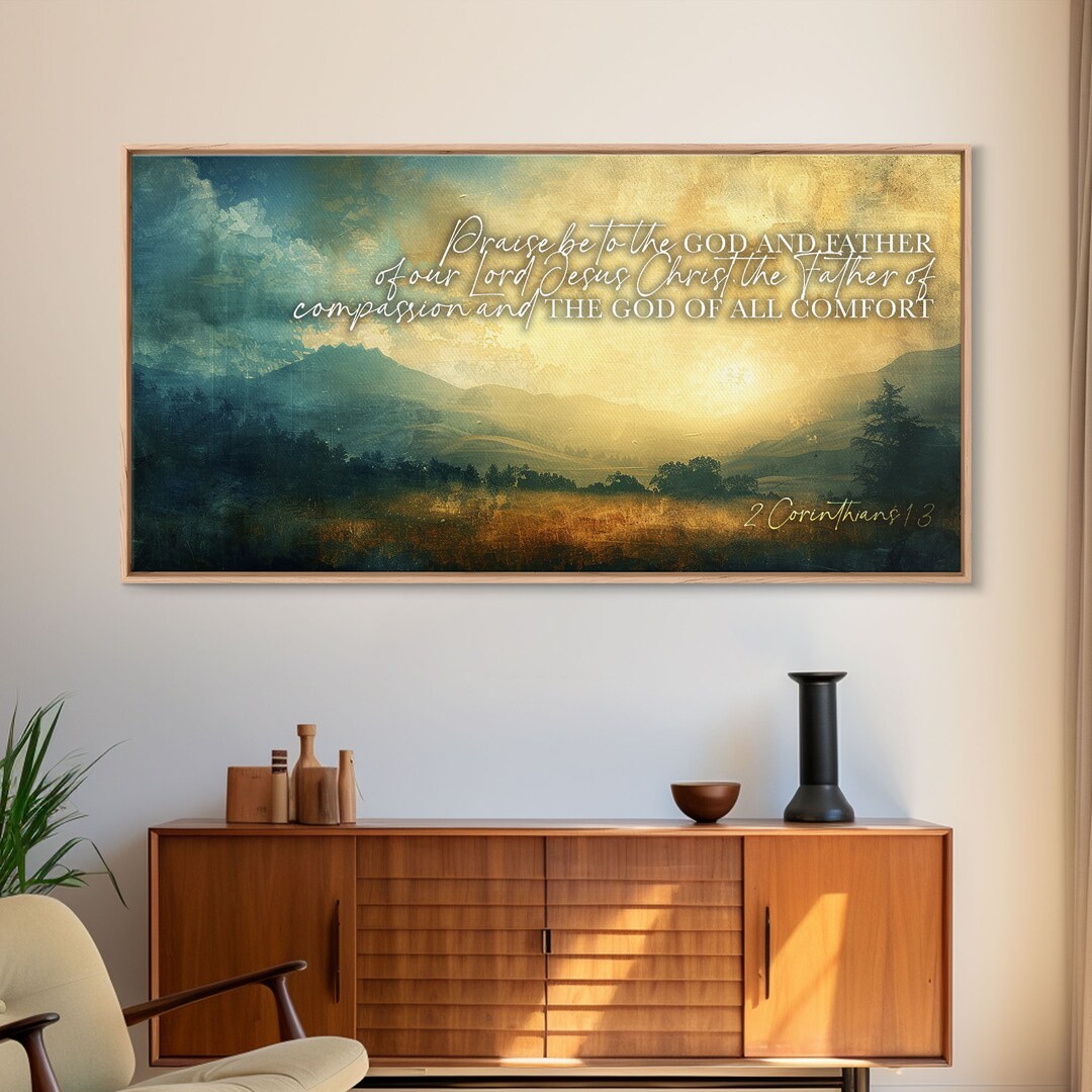 2 Corinthians 1:3, Bible Scripture Wall Art, Bible Verse Decor, Bible ...