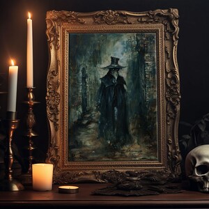 Ghostly Figure in Victorian Attire Eerie Night Stalker Gothic Art ...
