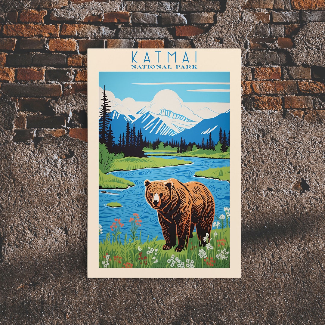 Katmai National Park Alaska Travel Art National Park Print - Etsy