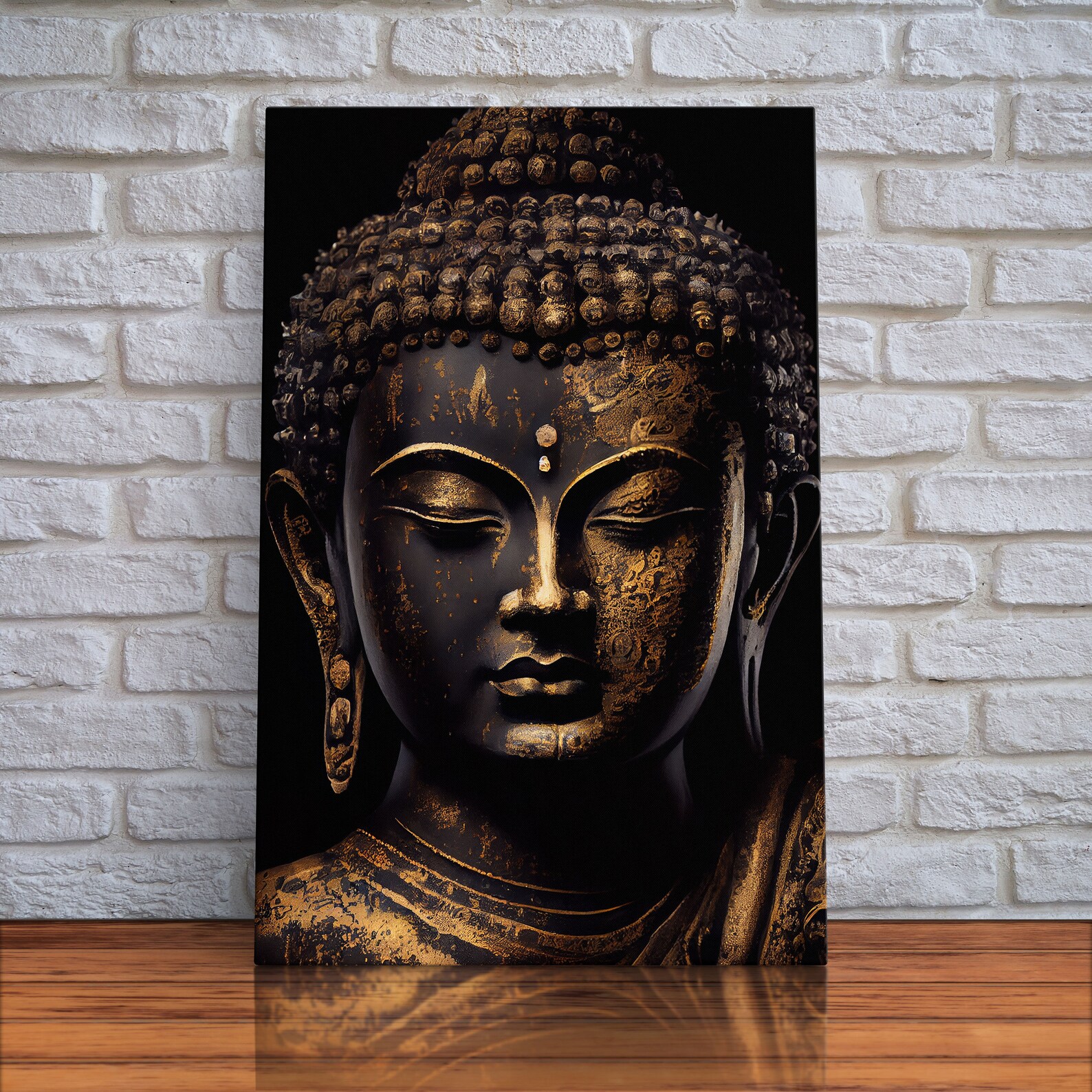 Gold and Black Buddha, Framed Canvas Print, Zen Center Yoga Art - Etsy