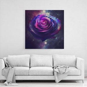 Space Rose, Flower Galaxy, Cool Space Art, Framed Canvas Print, Framed ...