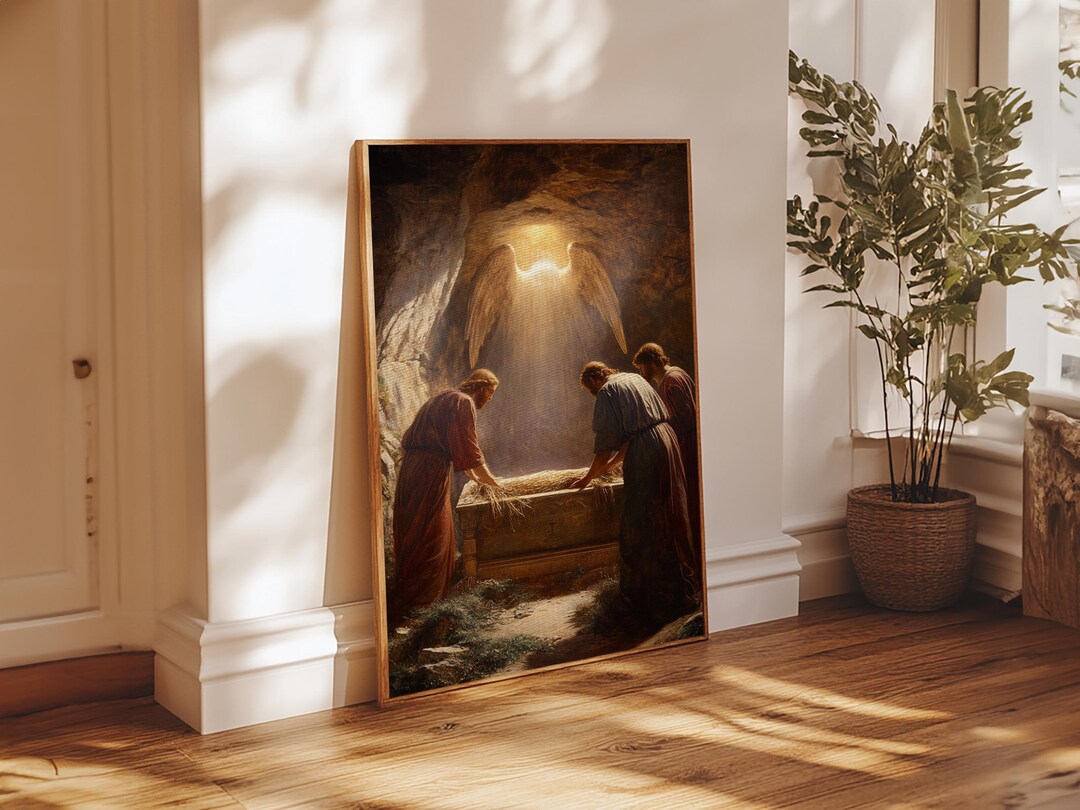 Empty Tomb With Angel and Myrrhbearers Framed Canvas Print ...