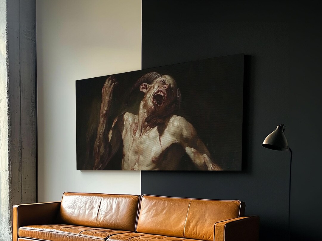 Gothic Victorian Horror Art, Canvas Print, Original Satyr Painting ...