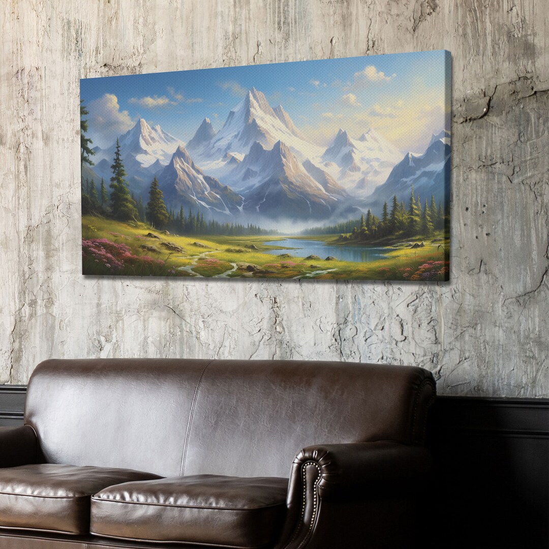 Mount Rainier, Gallery Wall Art, Framed Canvas Print, Original Oil ...