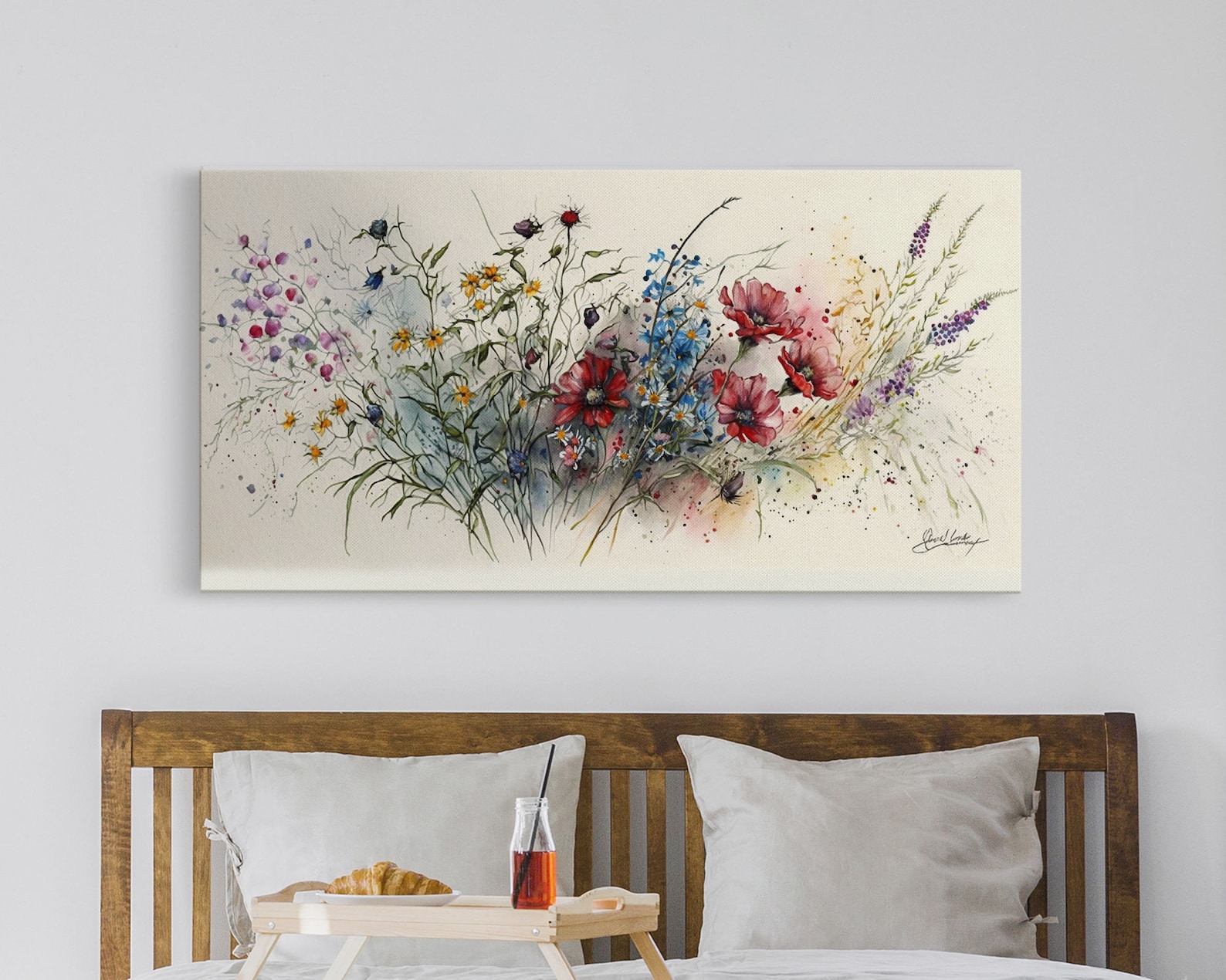 Beautiful Wildflowers, Wild Flower Art, Watercolor Floral Framed Canvas ...