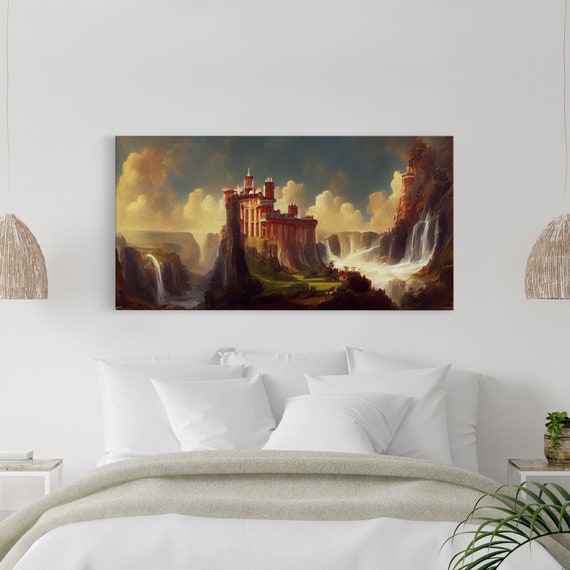 Fantasy Wall Art Canvas Print Castle in the Sky Castle Atop - Etsy