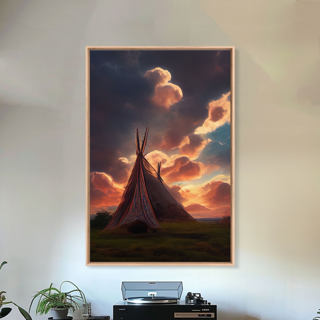 Native American Tipi Wall Art, Canvas Print, Early American Style Wall ...