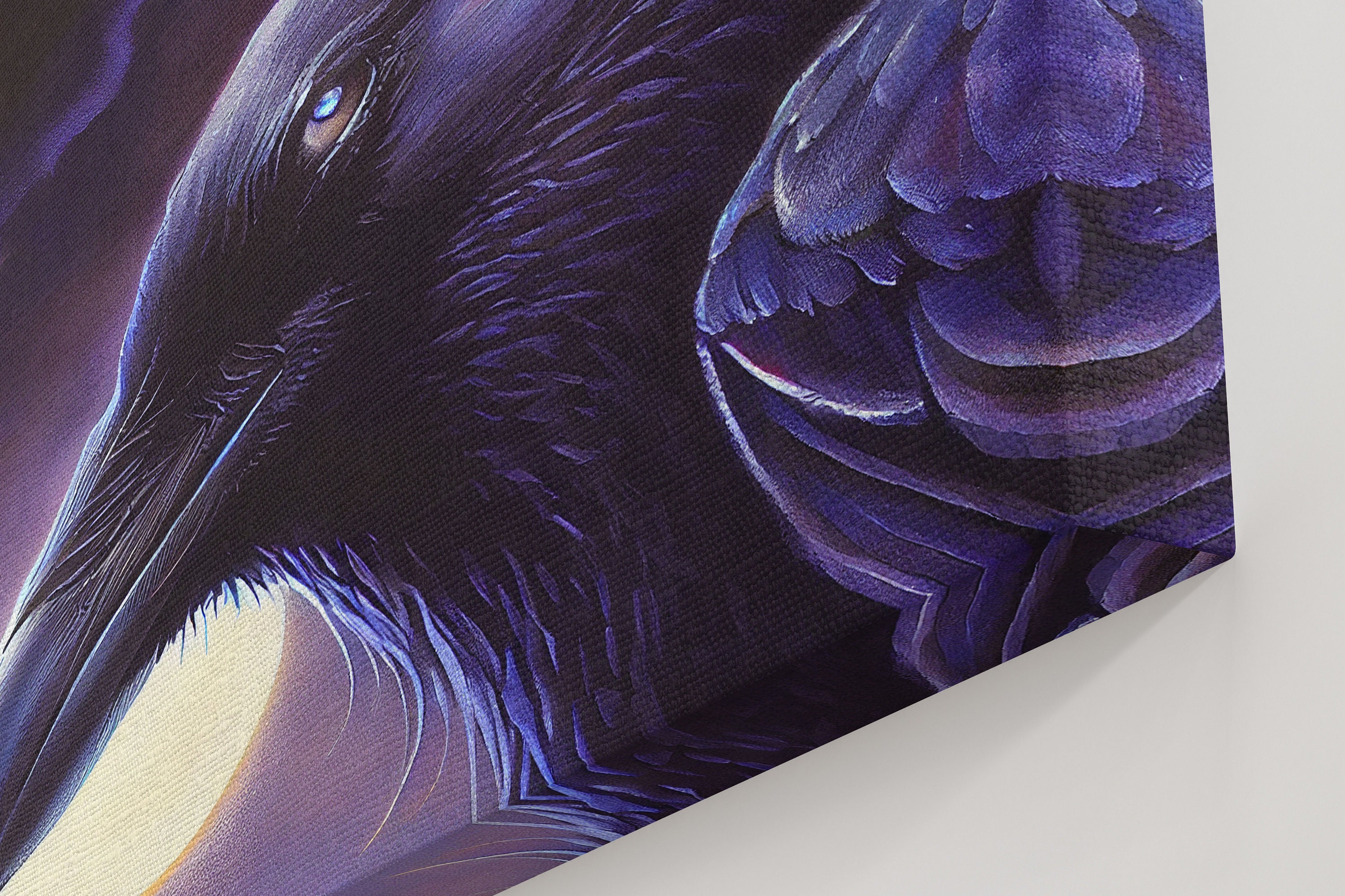 Portrait of a Raven Framed Canvas Print Wall Art Wall Decor - Etsy