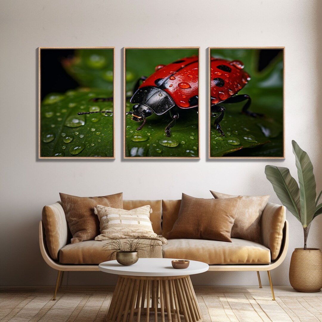 Lady Bug Wall Art Insect Art Print Nature Art Canvas Print - Etsy