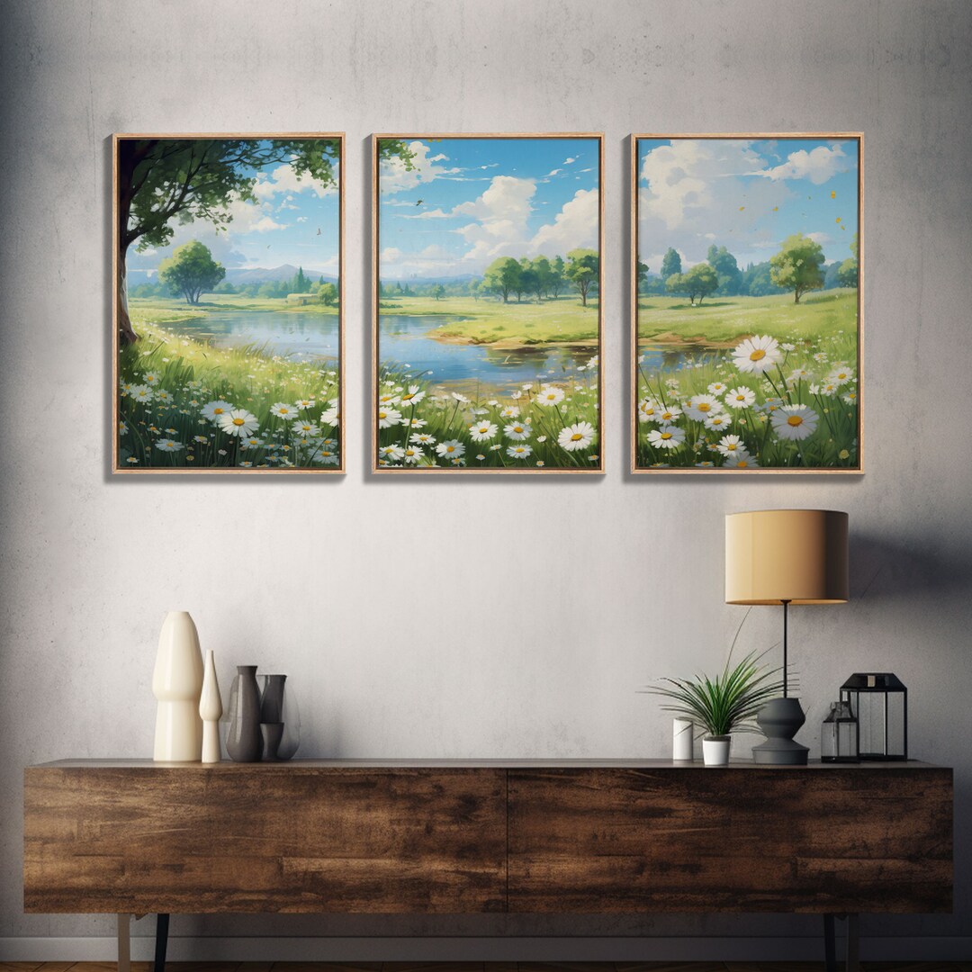 Wildflower Meadow, Meadow Wall Art, Wildflower Wall Art, Canvas Print ...