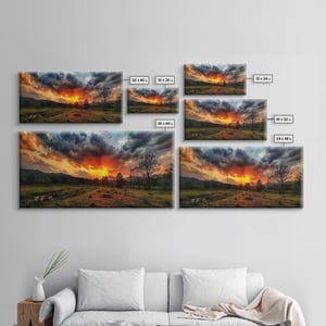 Sunset Over Texas Framed Canvas Print, Photography Style Wall Art ...