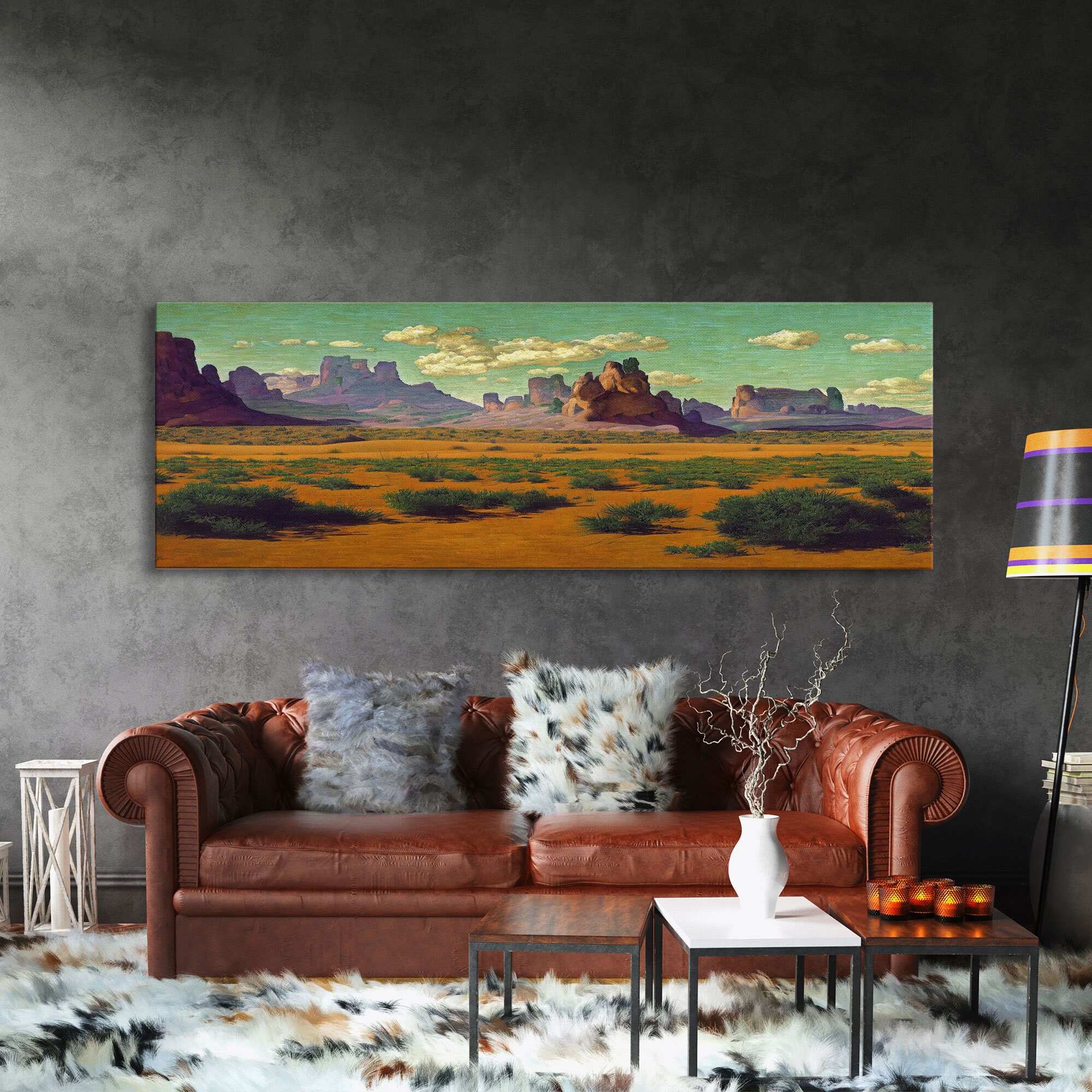 Pueblo Style Wild West Art Watercolor Painting Canvas Print - Etsy