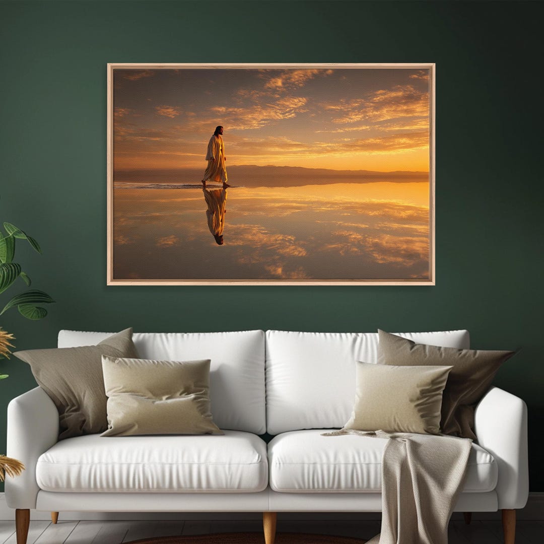 Golden Path Grace - Framed Canvas Print - Jesus Painting - Christian ...