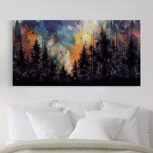 Forest Fire Abstract Forest Landscape Wall Art Framed Canvas - Etsy