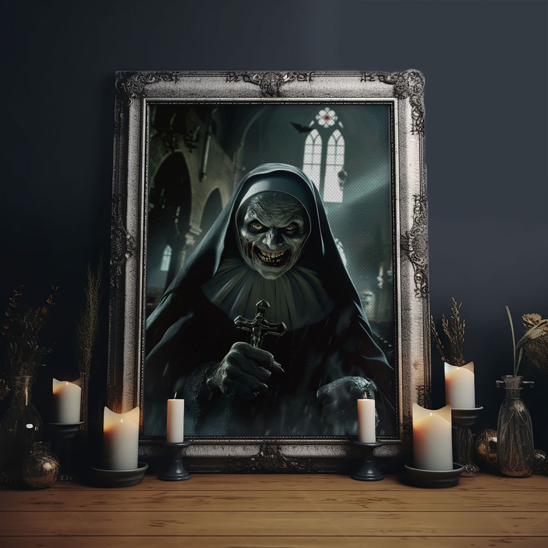 Sinister Nun With Crucifix in Haunted Church - Scary Halloween Themed ...