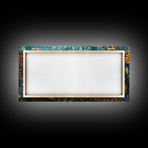 Kitsch Spring Time Flower Wall Art, Framed Canvas Print, Stained Glass ...