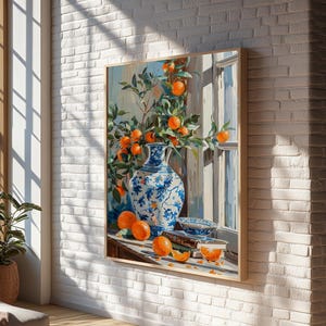 Mediterranean Still Life Italian Style Art, Framed Canvas Print, Muted ...