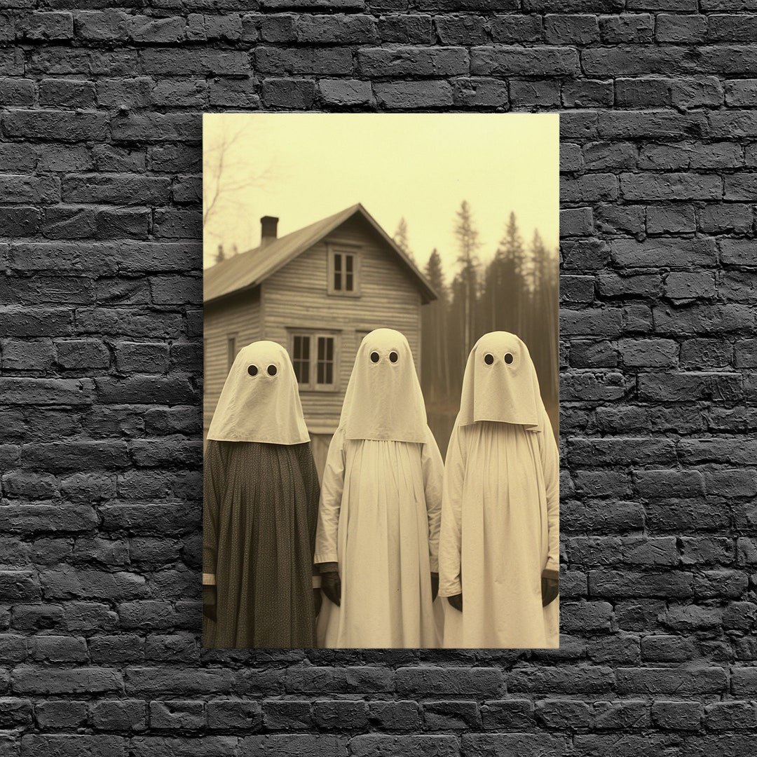 Spooky Halloween Ghost Art, Tintype Photography Canvas Print, Halloween ...