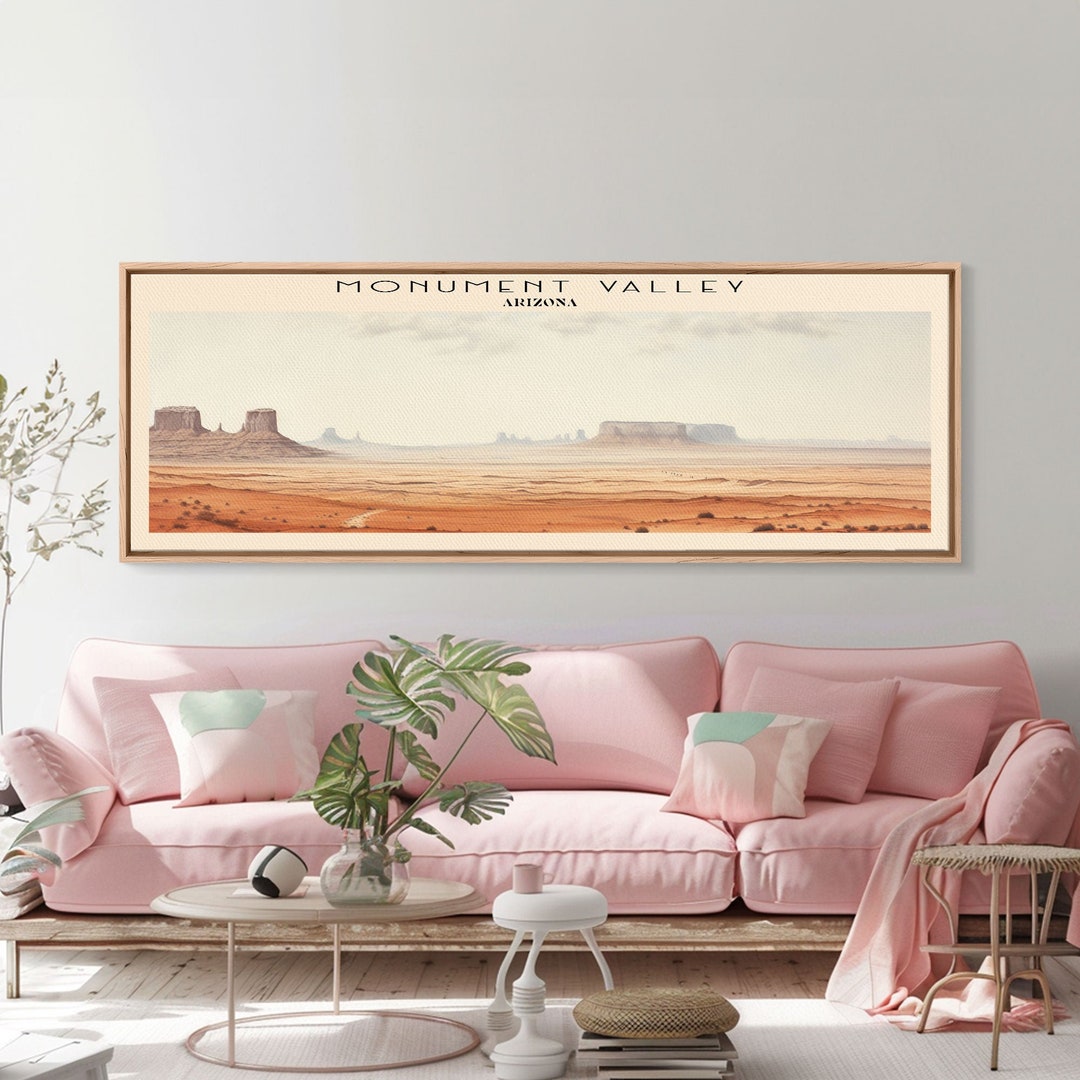 Monument Valley Travel Print Wall Art, Panoramic Travel Poster, Retro ...