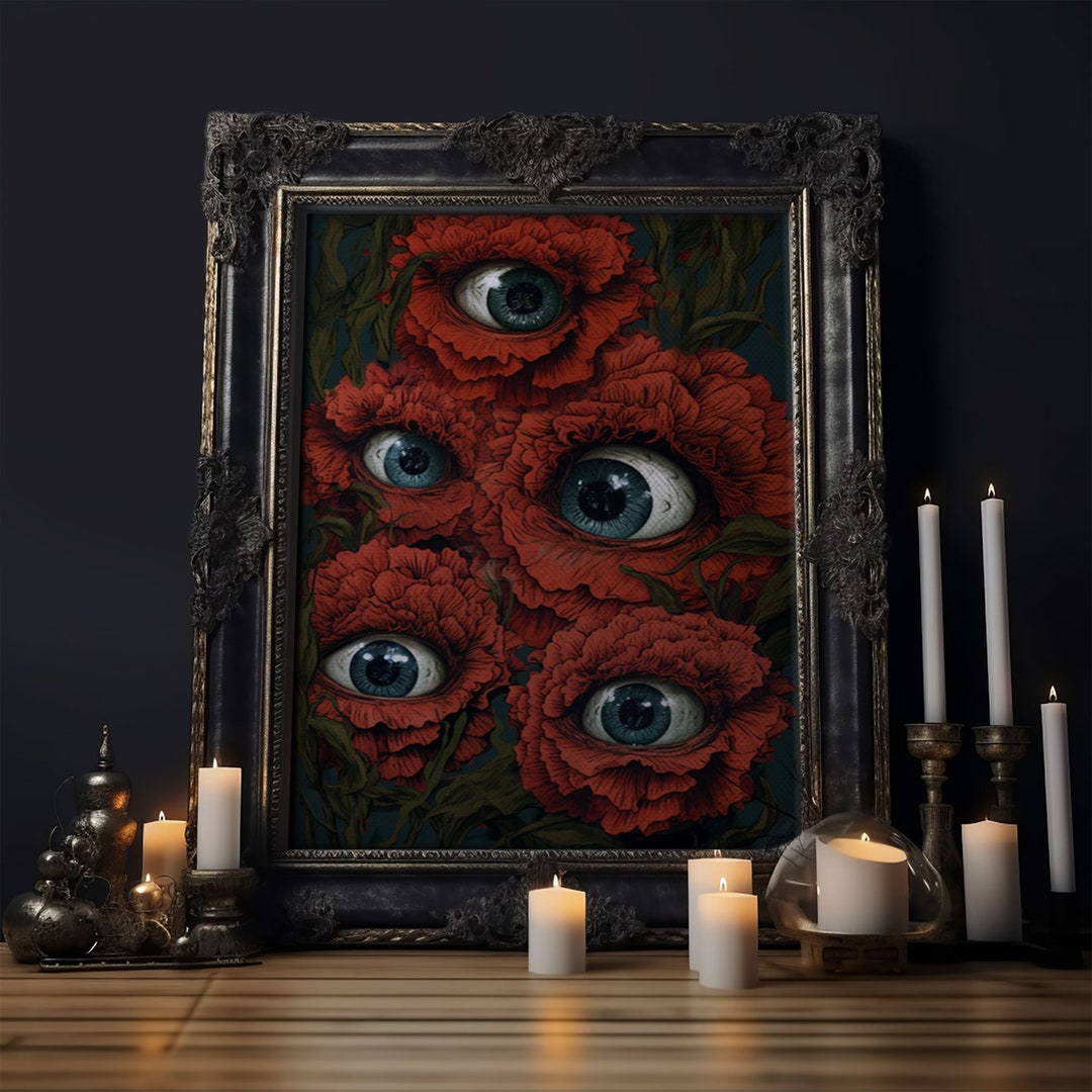 The All Seeing Flowers, Fantasy Dark Cottagecore, Creepy Bouquet ...