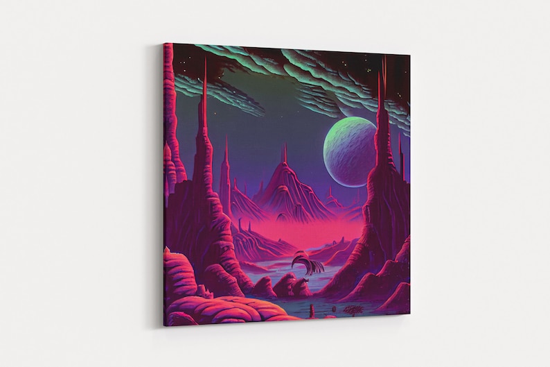 16 Bit Scifi Video Game Concept Art Alien World Synthwave - Etsy
