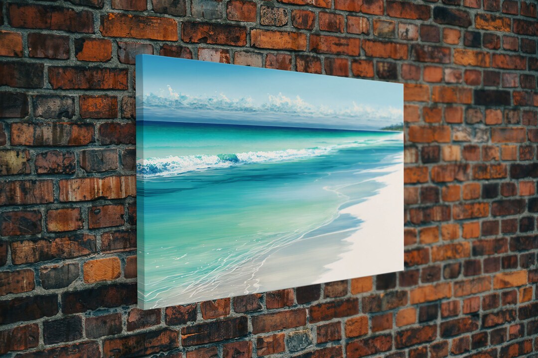 Serene Beach Scene | Bora Bora Art | Framed Canvas Print | Wood Frame ...