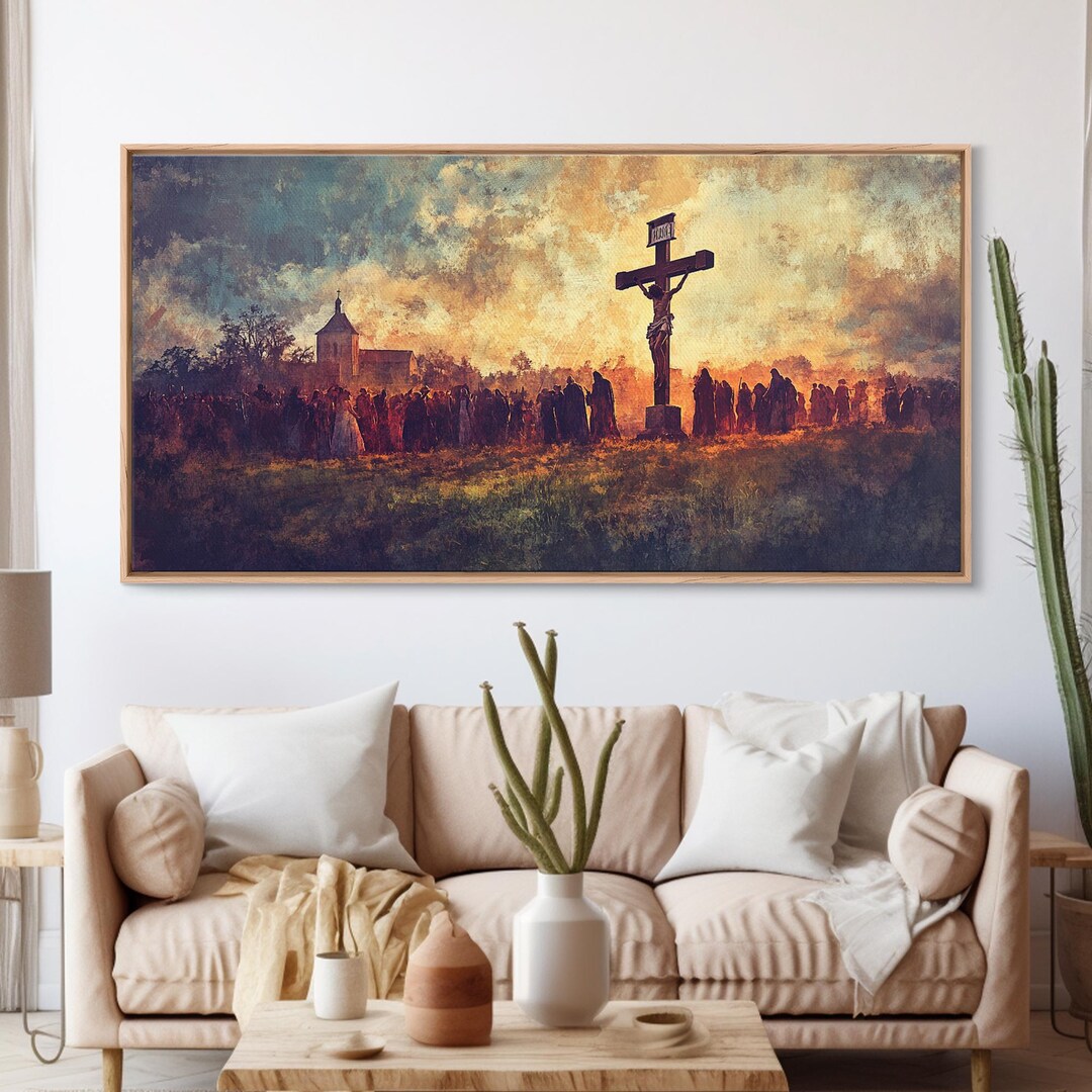Outdoor via Crucis Good Friday Procession Romanticism Framed Canvas ...