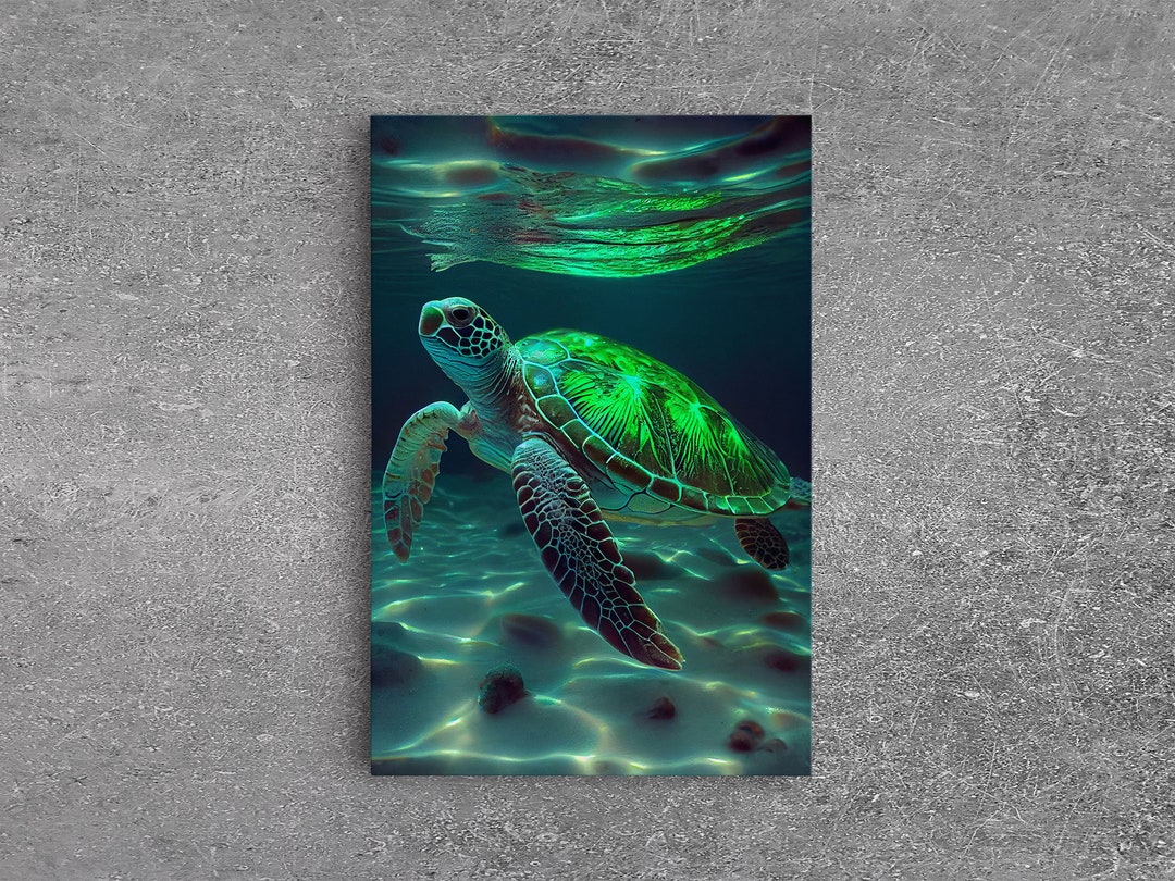 Cute Sea Turtles Swimming in the Ocean Sea Turtle Wall Decor - Etsy