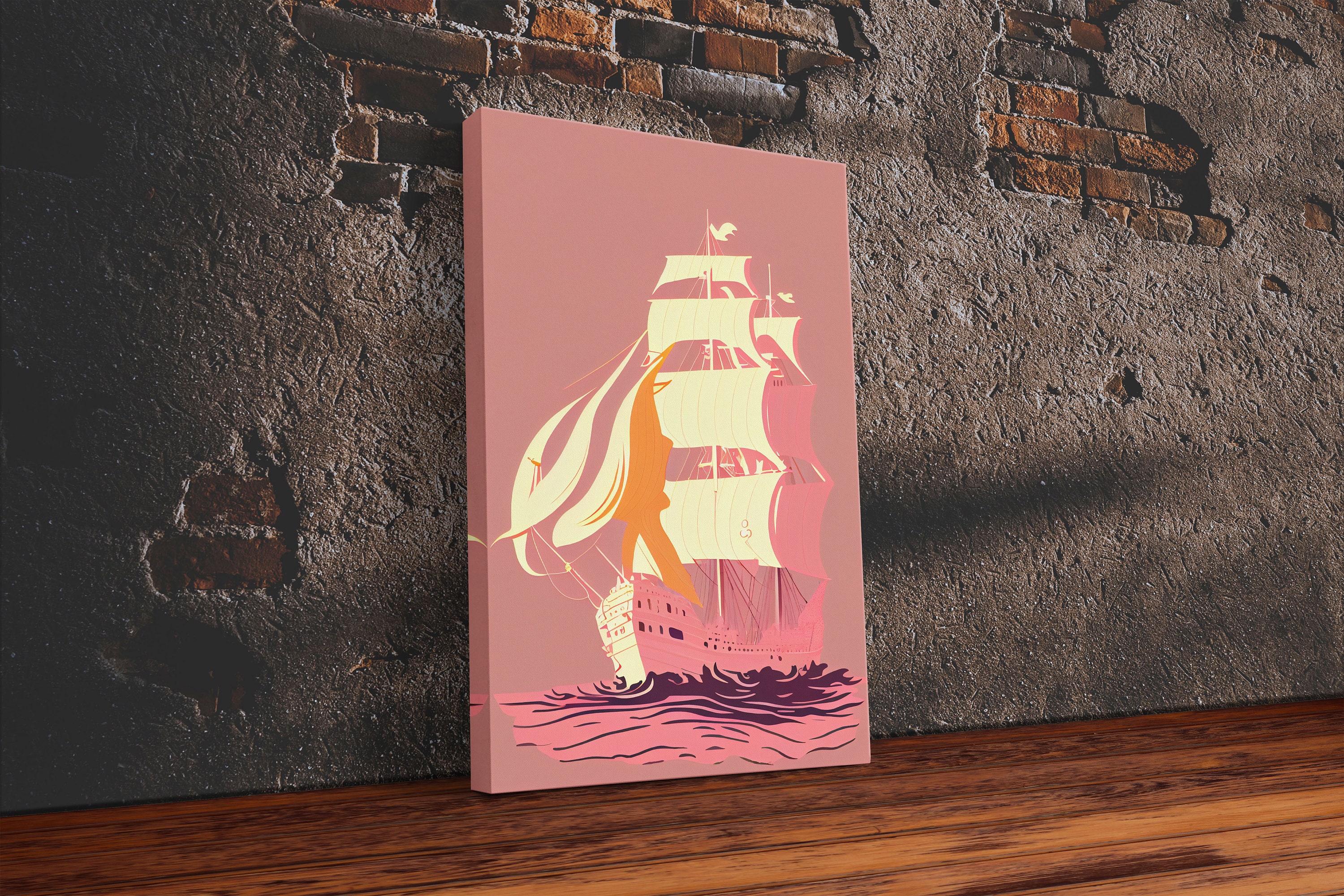 Pastel Pirate Ship Pink Boat Vaporwave Pirate Ship Framed - Etsy