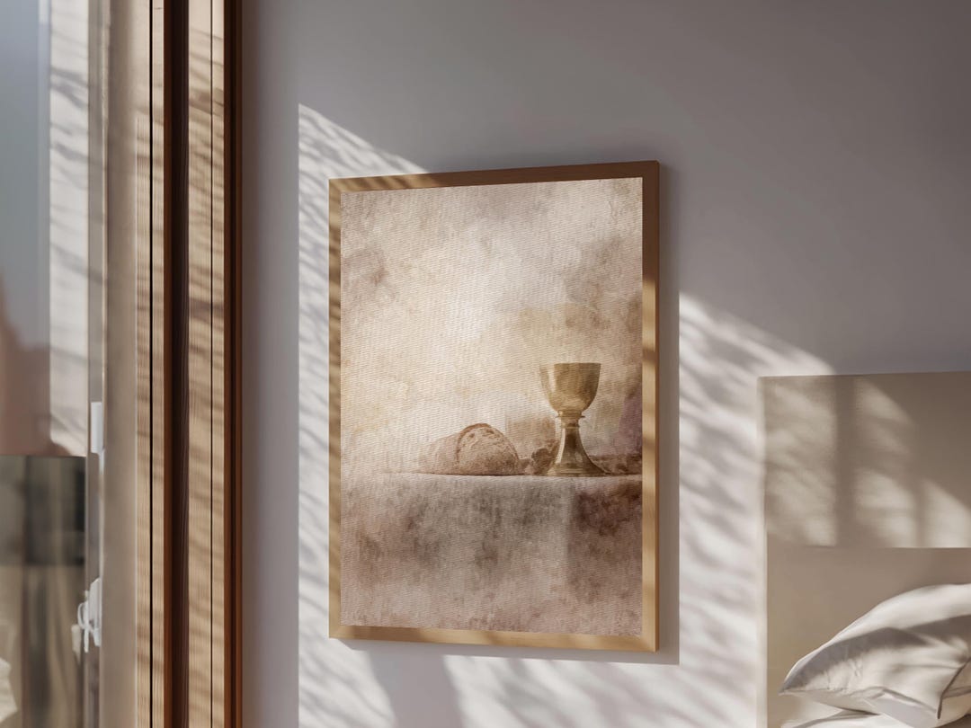 Quiet Communion Table | Framed Canvas Print | Christian Art Work ...
