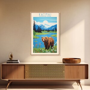 Katmai National Park, Alaska Travel Art, National Park Print ...