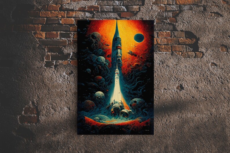 Cosmic Horror Space Exploration Poster Canvas Print Scifi - Etsy