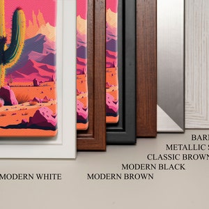 Mexico Cactus Art, Synthwave Pink Art, Framed Canvas Print, Southwest ...