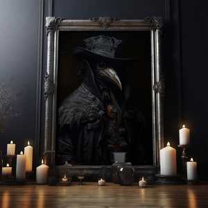 Gothic Plague Doctor Print, Vintage Canvas, Art Canvas Print, Dark ...