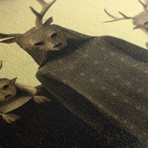 The Cult of the Deer, Creepy Halloween Wall Art, Framed Canvas Print ...