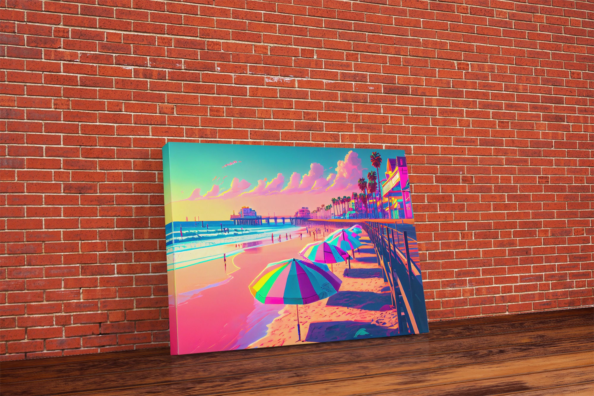 Neon Pastel Wall Art Vaporwave Aesthetic Boardwalk Neon - Etsy