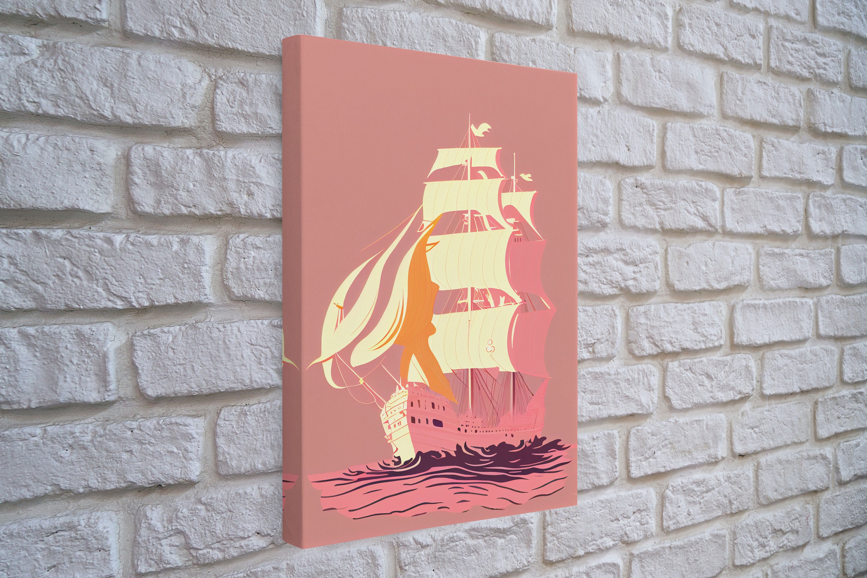 Pastel Pirate Ship Pink Boat Vaporwave Pirate Ship Framed - Etsy