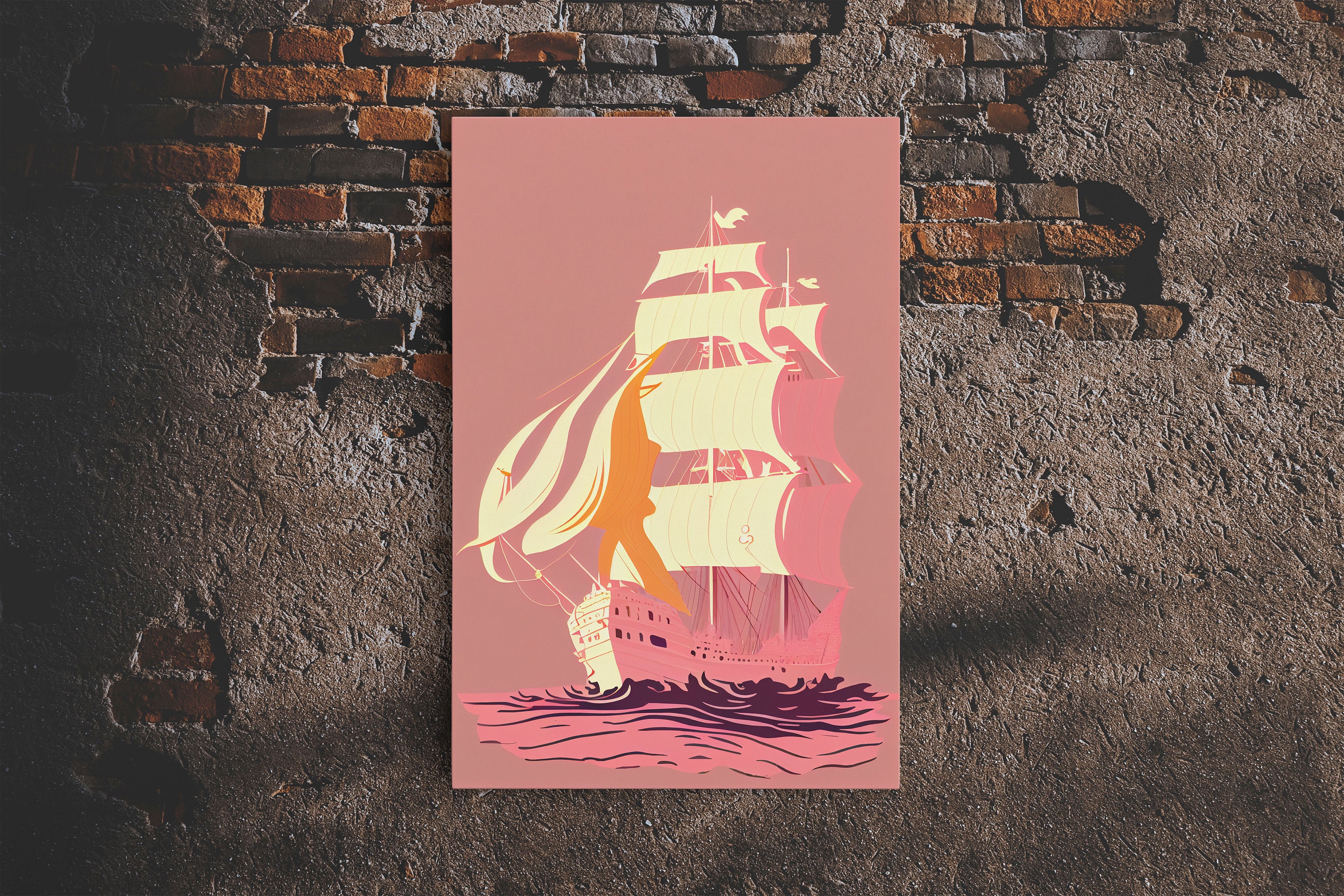 Pastel Pirate Ship Pink Boat Vaporwave Pirate Ship Framed - Etsy