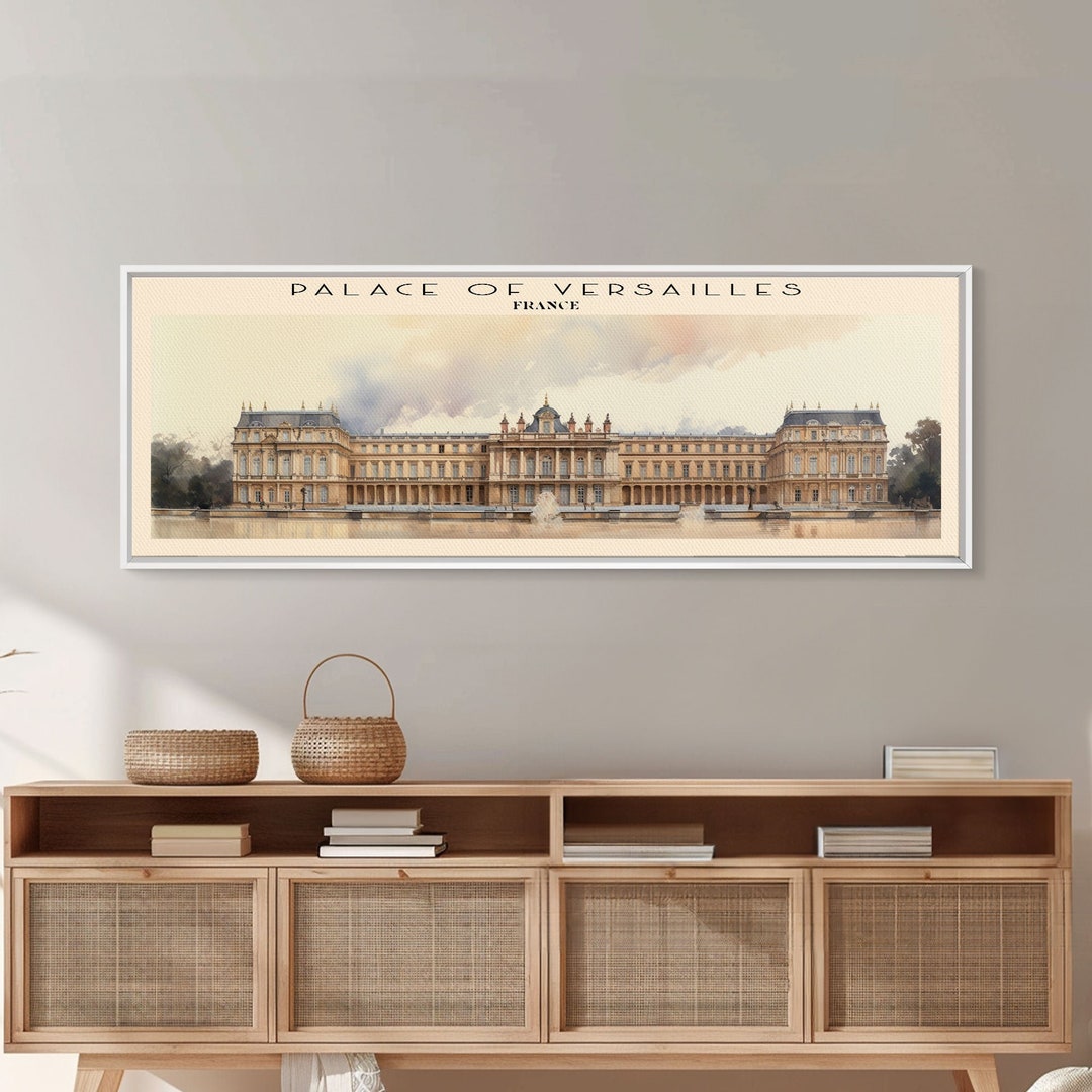 Palace of Versailles Panoramic Wall Art Travel Poster, Gift for Travel ...