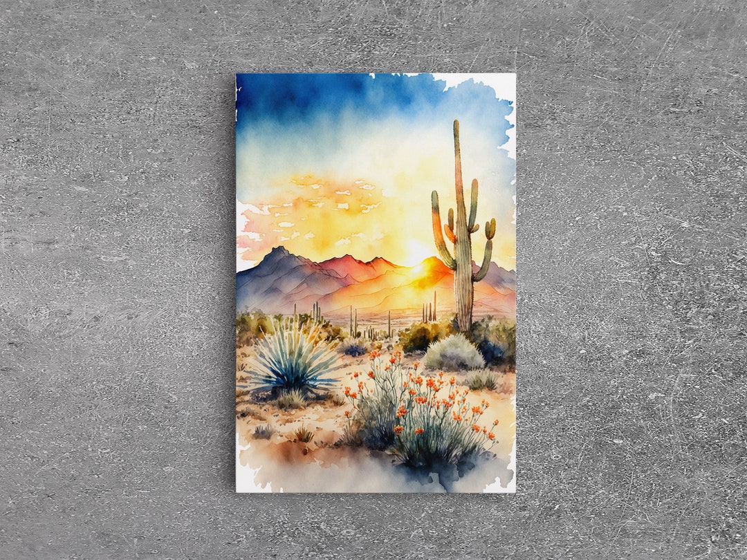 Arizona Desert Canvas Wall Art Cactus Print Farmhouse Wall Decor Nature ...
