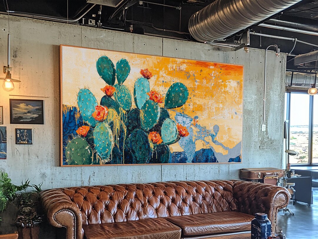 Cactus Canvas Print: Southwest Desert Wall Art, Boho Decor - Etsy