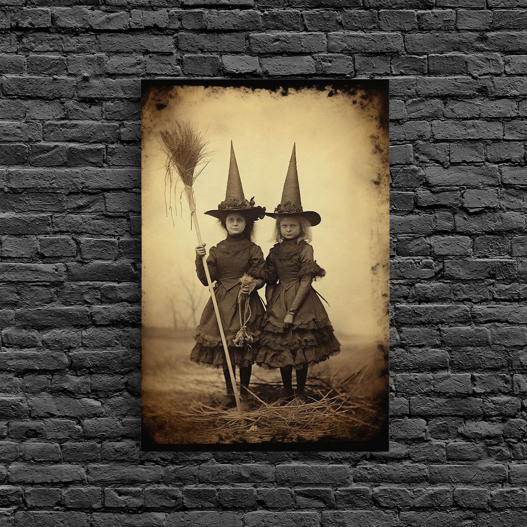 Little Witches Portrait, Witchy Art, Portrait of a Victorian Witch ...