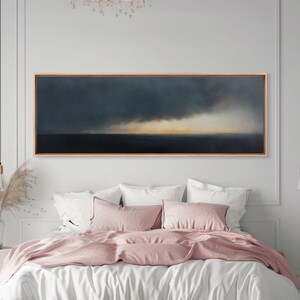 Storm on the Horizon - Panoramic Seascape Painting Print - Subdued Wall ...