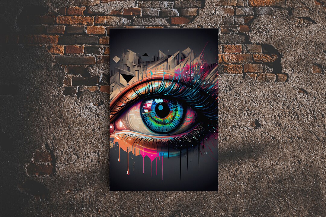 Vibrant Graffiti Style Eye Wall Art Canvas Print Street Art Inspired ...