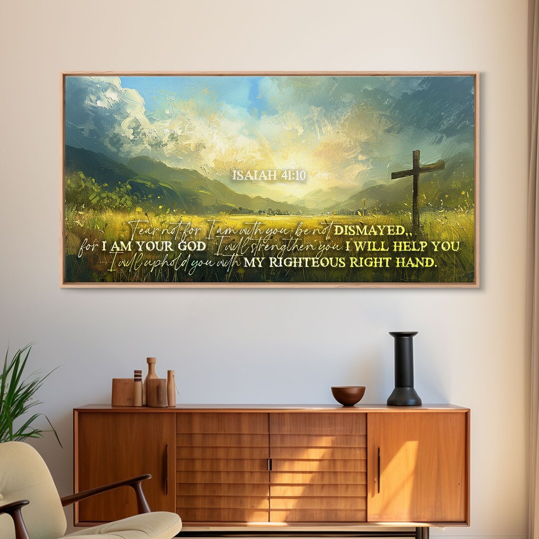 Isaiah 41:10 Framed Canvas Print, Fear Not, Scripture Wall Art, Bible ...