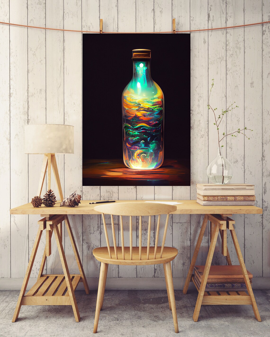 Miniature World in a Bottle Poster Print High Fantasy Wall - Etsy