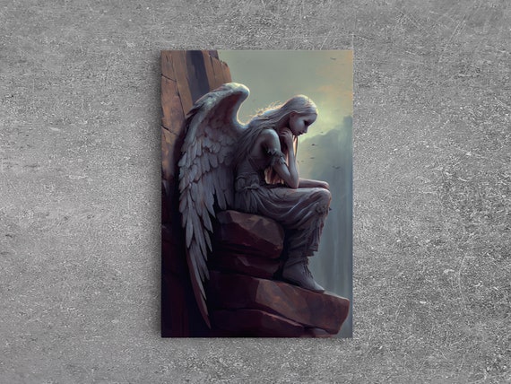 Grieving Angel Painting