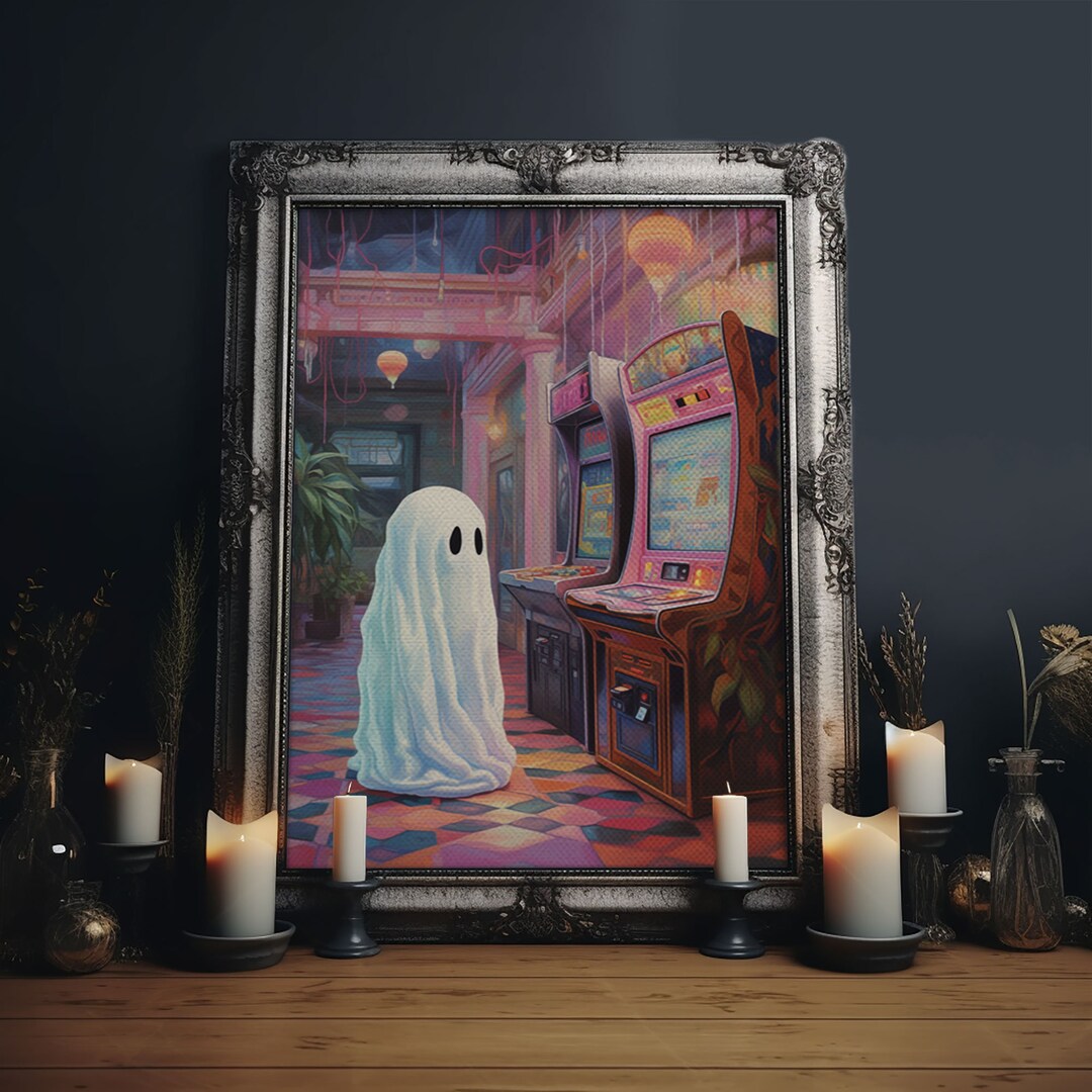 Cute Little Boo, the Phantom of the Arcade, Vaporwave Style Halloween ...
