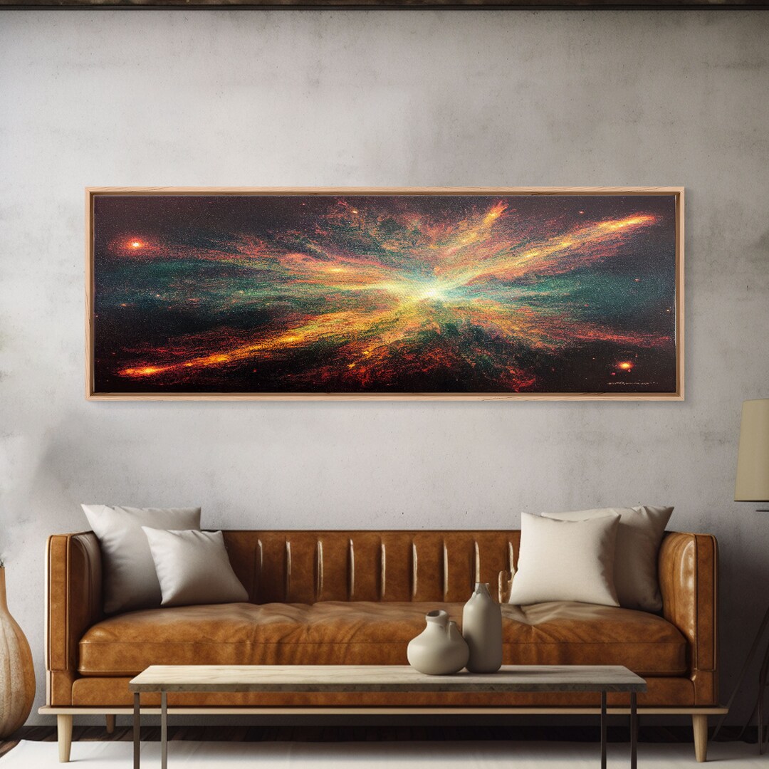 Galaxy Art, Supernova, Extra Large Wall Art, Framed Panoramic Canvas ...