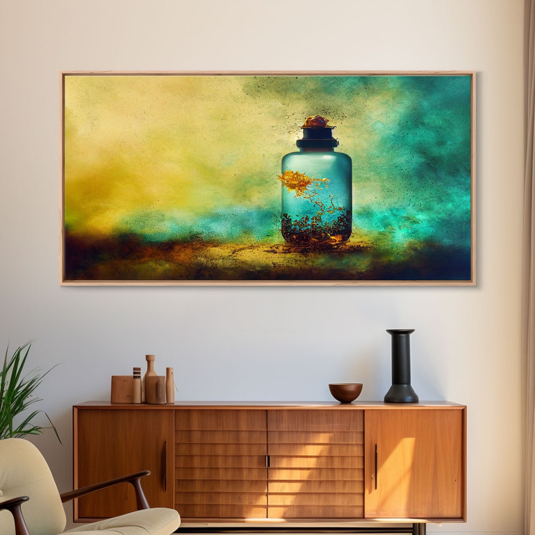 Mini World in a Bottle Colorful Miniature World Art Framed - Etsy